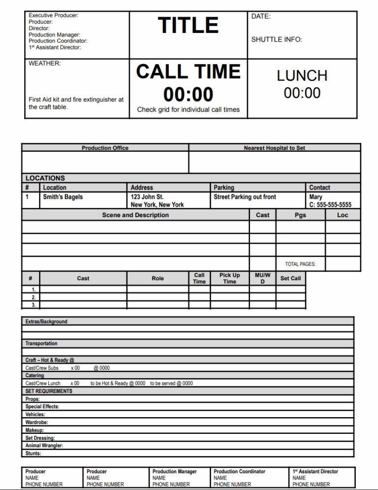 Free Continuity Log Template - howtofilmschool.com