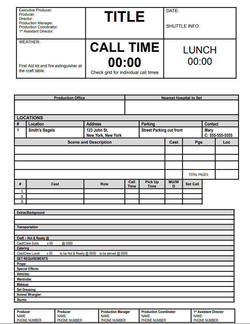 Free Continuity Log Template - howtofilmschool.com